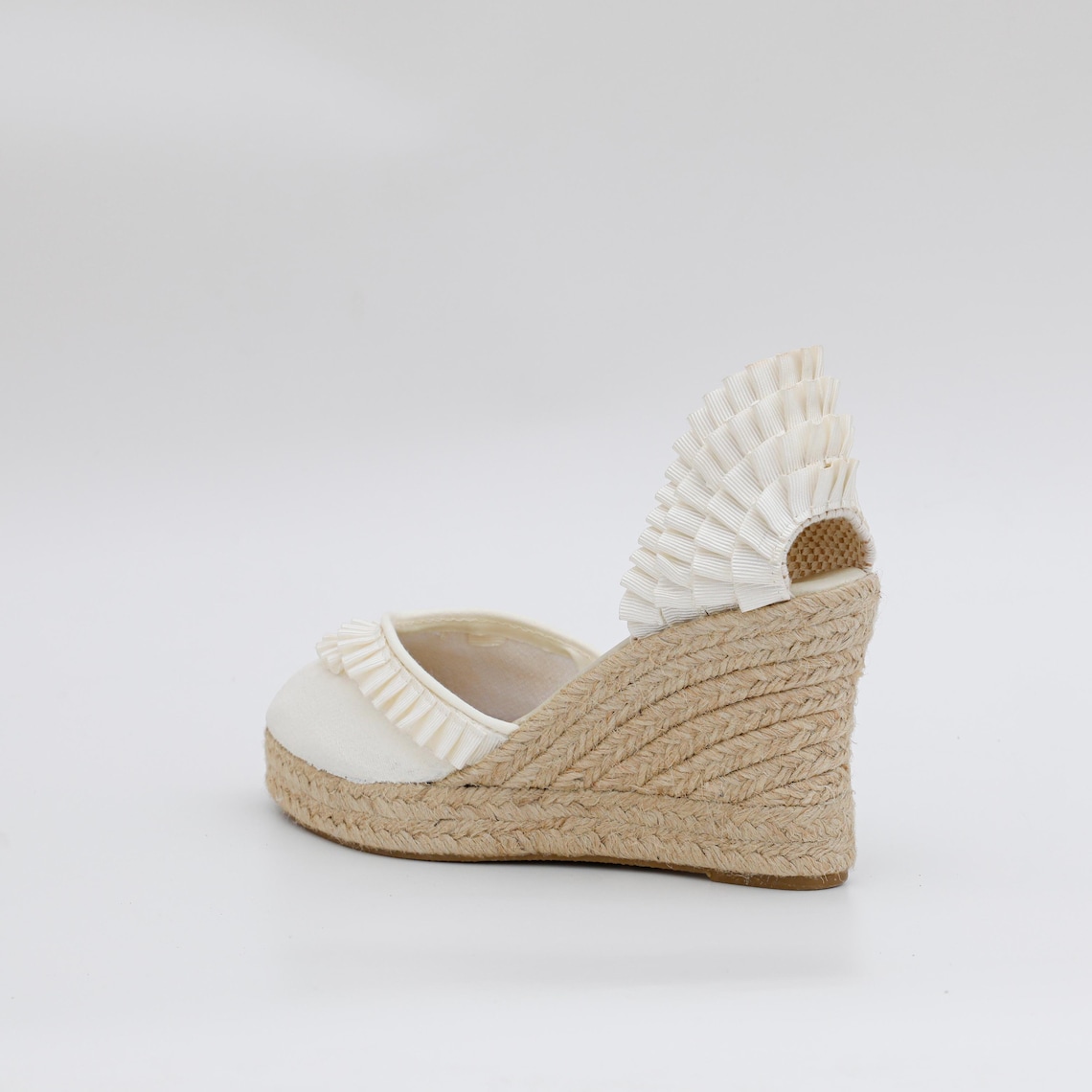 Ivory Wedding Shoes, Bridal Espadrilles, Ivory Wedges Wedding Shoes, - Etsy