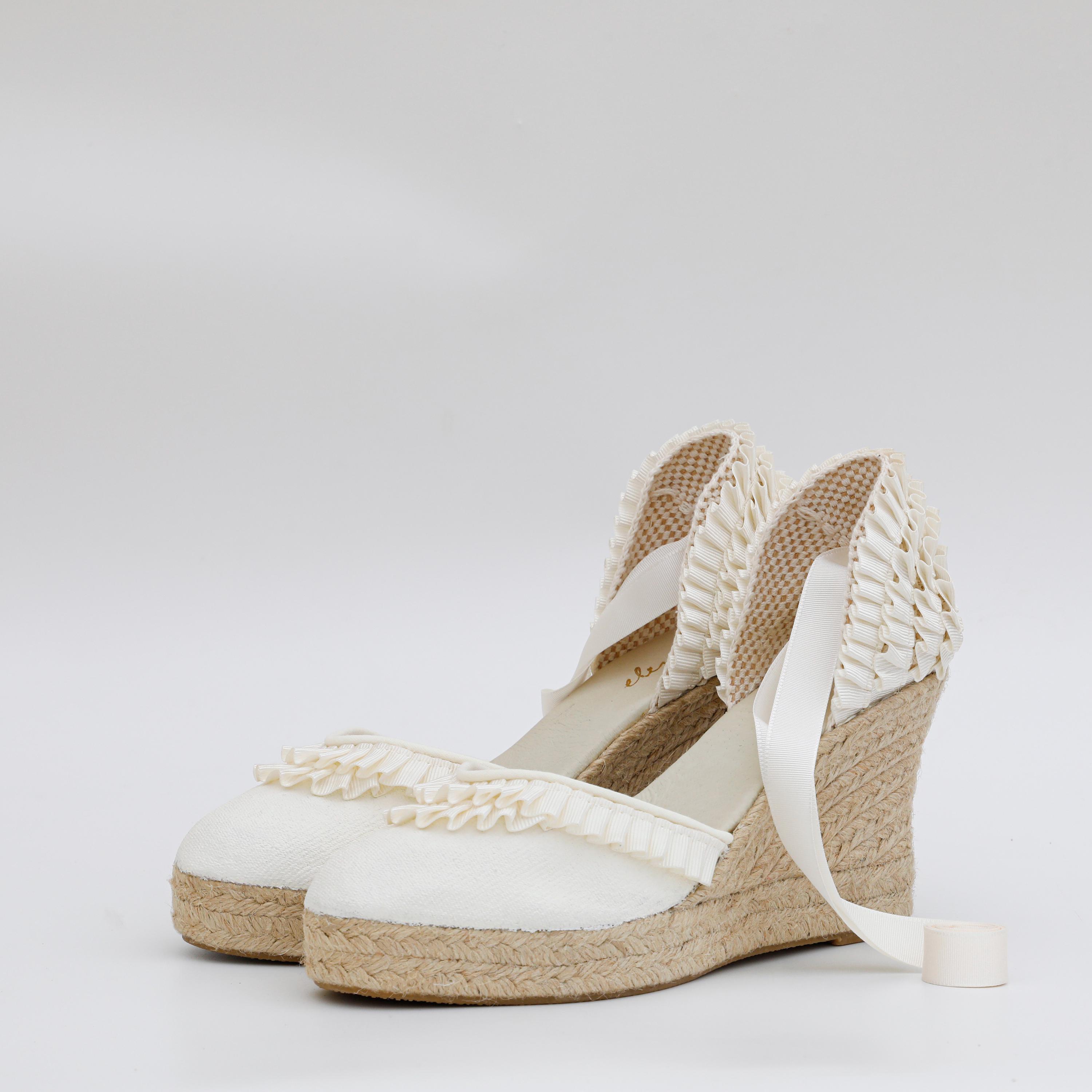 Ivory Wedding Shoes, Bridal Espadrilles, Ivory Wedges Wedding Shoes, - Etsy