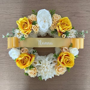 Funeral Flowers Round Ring Wreath With Personalised Ribbon 10 12 14 or ...