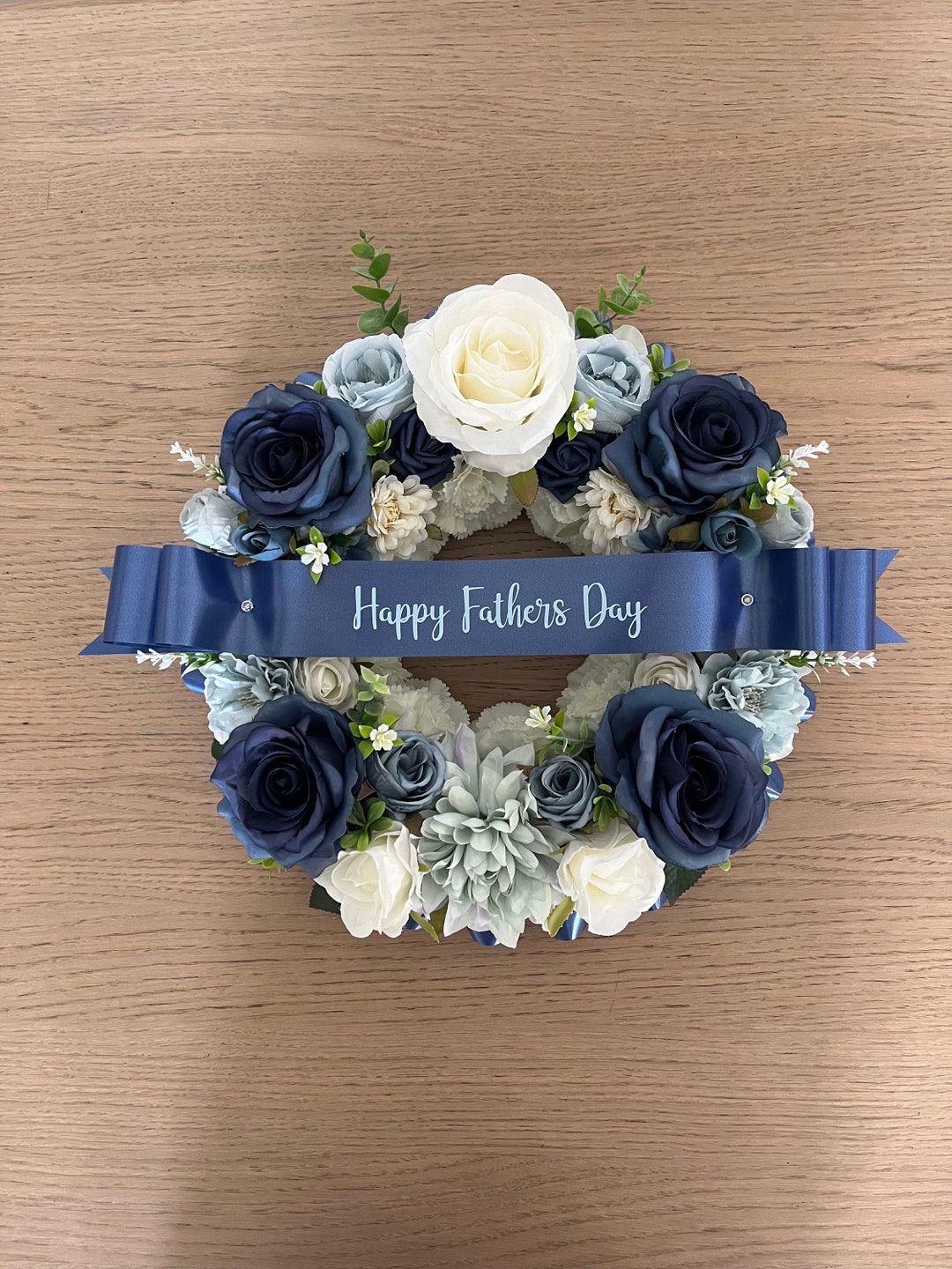 Funeral Flowers Round Ring Wreath With Personalised Ribbon 10 12 14 or ...