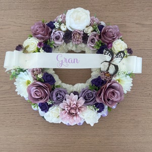 Funeral Flowers Round Ring Wreath With Personalised Ribbon 10 12 14 or ...