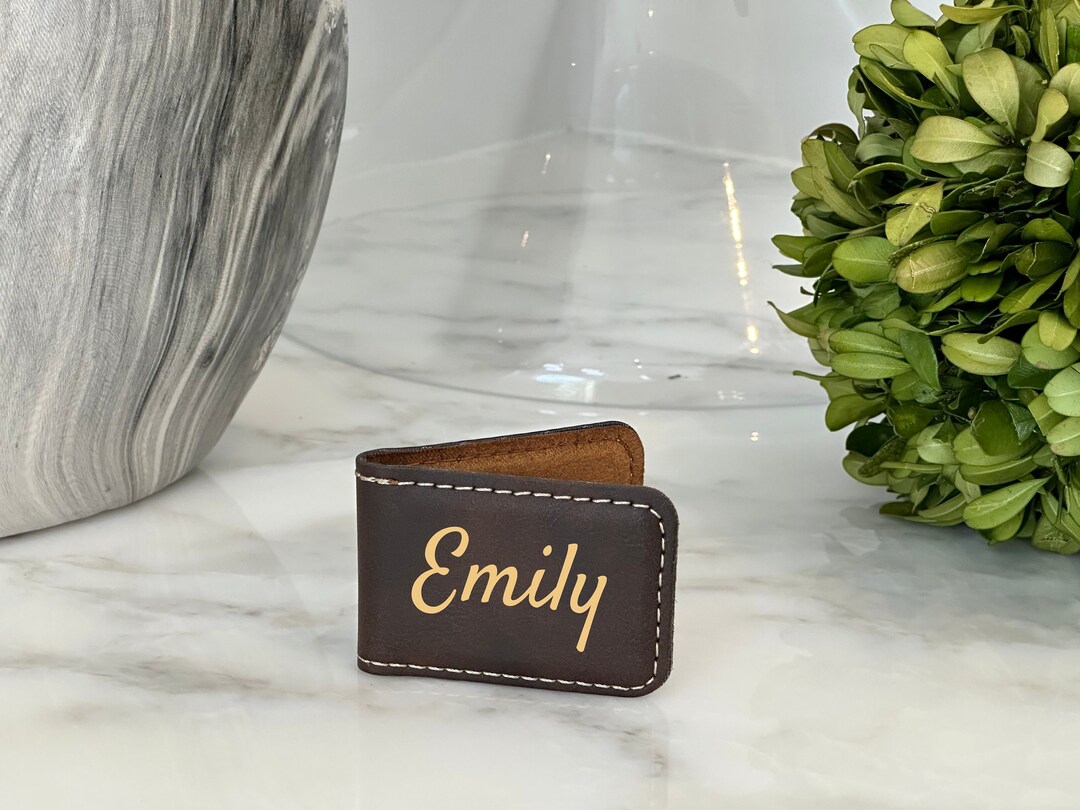 Personalized Leather Money Clip. Custom Money Clip. Engraved - Etsy