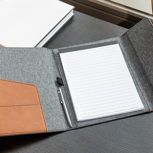 Personalized Leather Flap Portfolio, Custom Notepad Cover, Gifts for ...