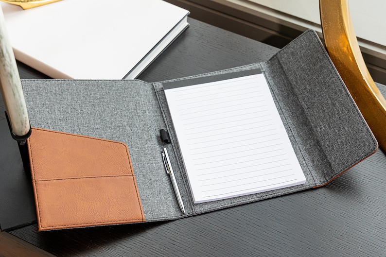 Personalized Vegan Leather Notepad Portfolio: Custom Flap Cover - Etsy