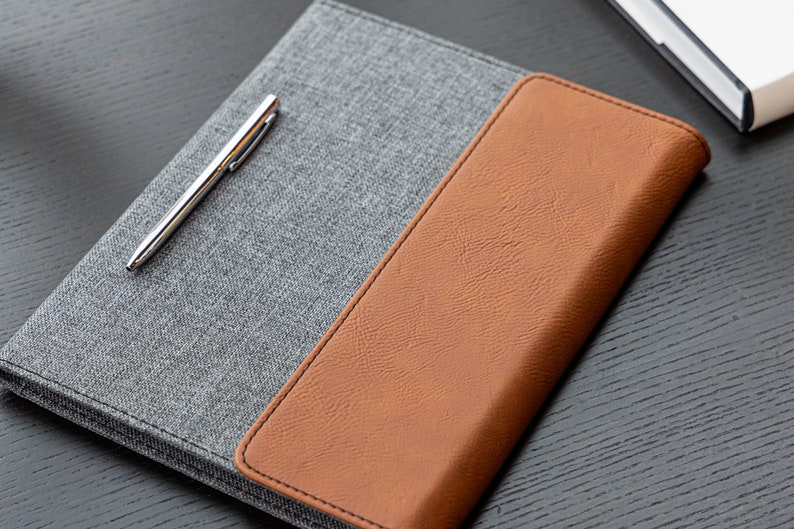 Personalized Vegan Leather Notepad Portfolio: Custom Flap Cover - Etsy