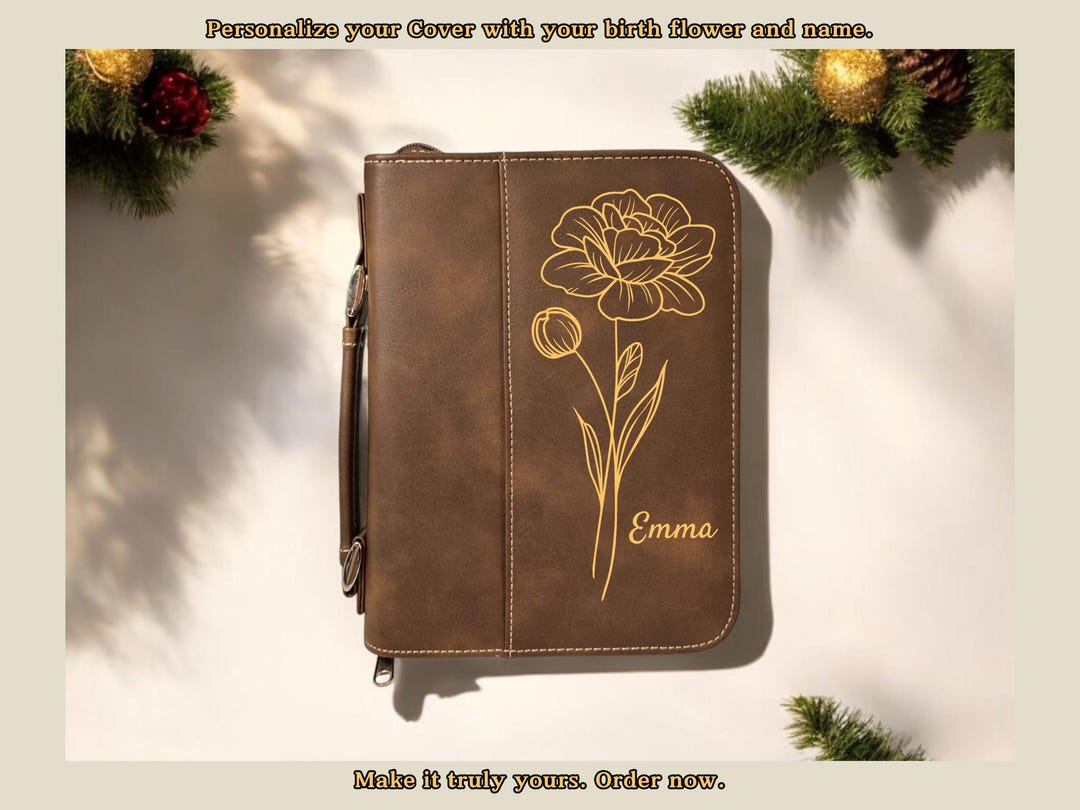 Engraved Faux Leather Bible Cover: Personalized Book Case - Etsy
