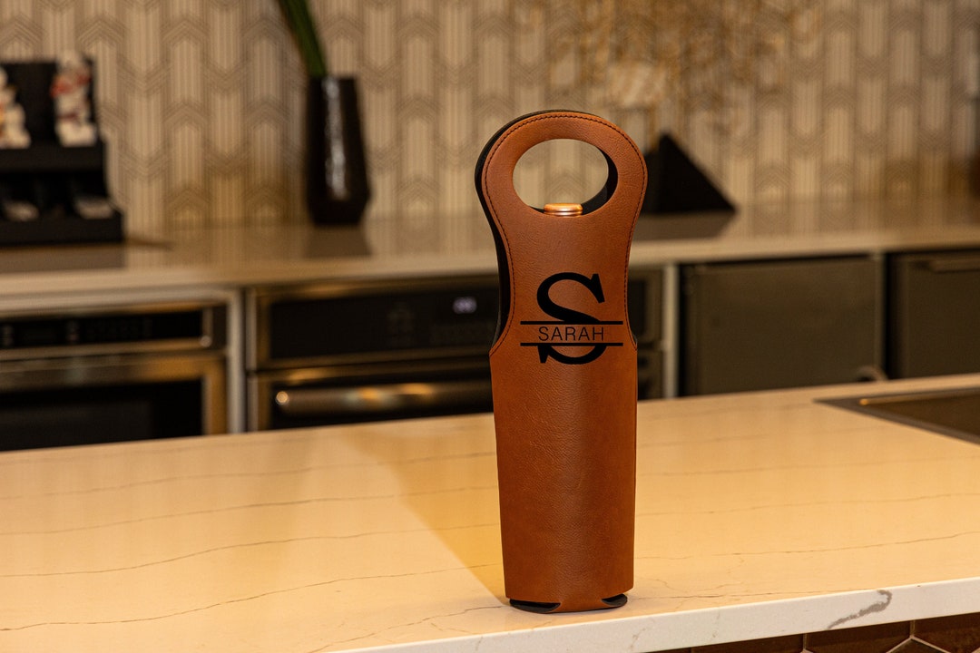 Personalized Wine Bag, Engraved Wine Bag, Custom Wine Bag, Leatherette ...