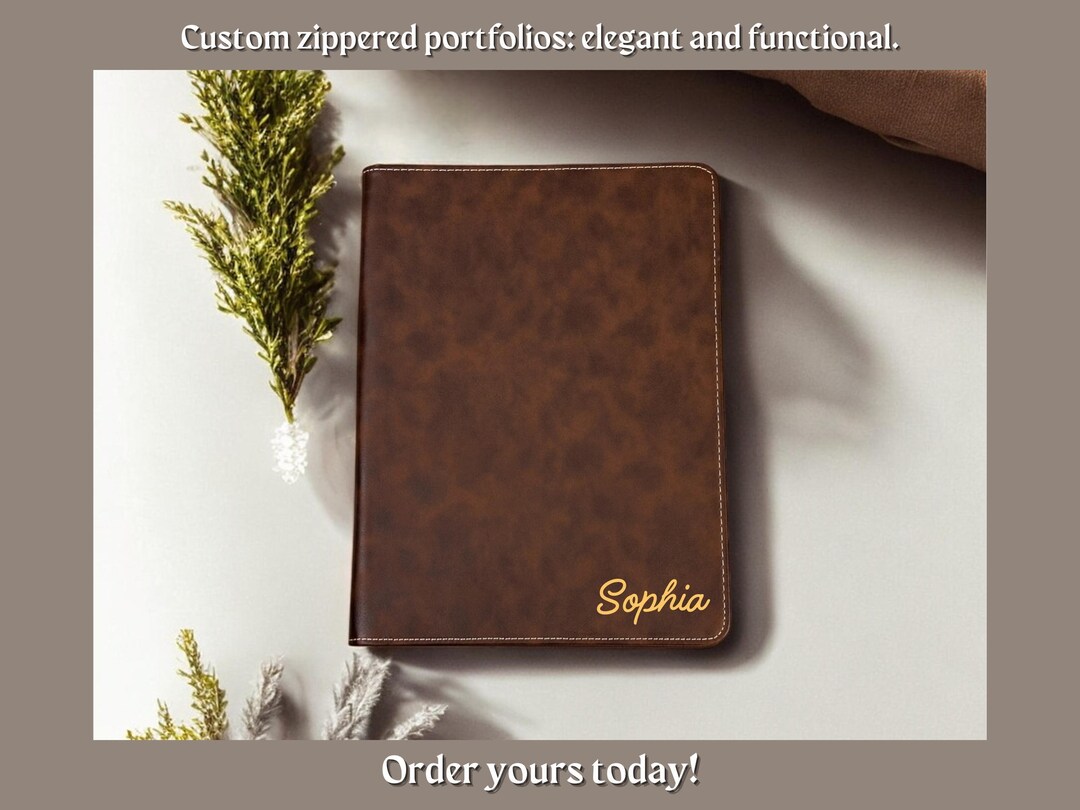Custom Leather Padfolio, Personalized Leather Portfolio, Custom ...