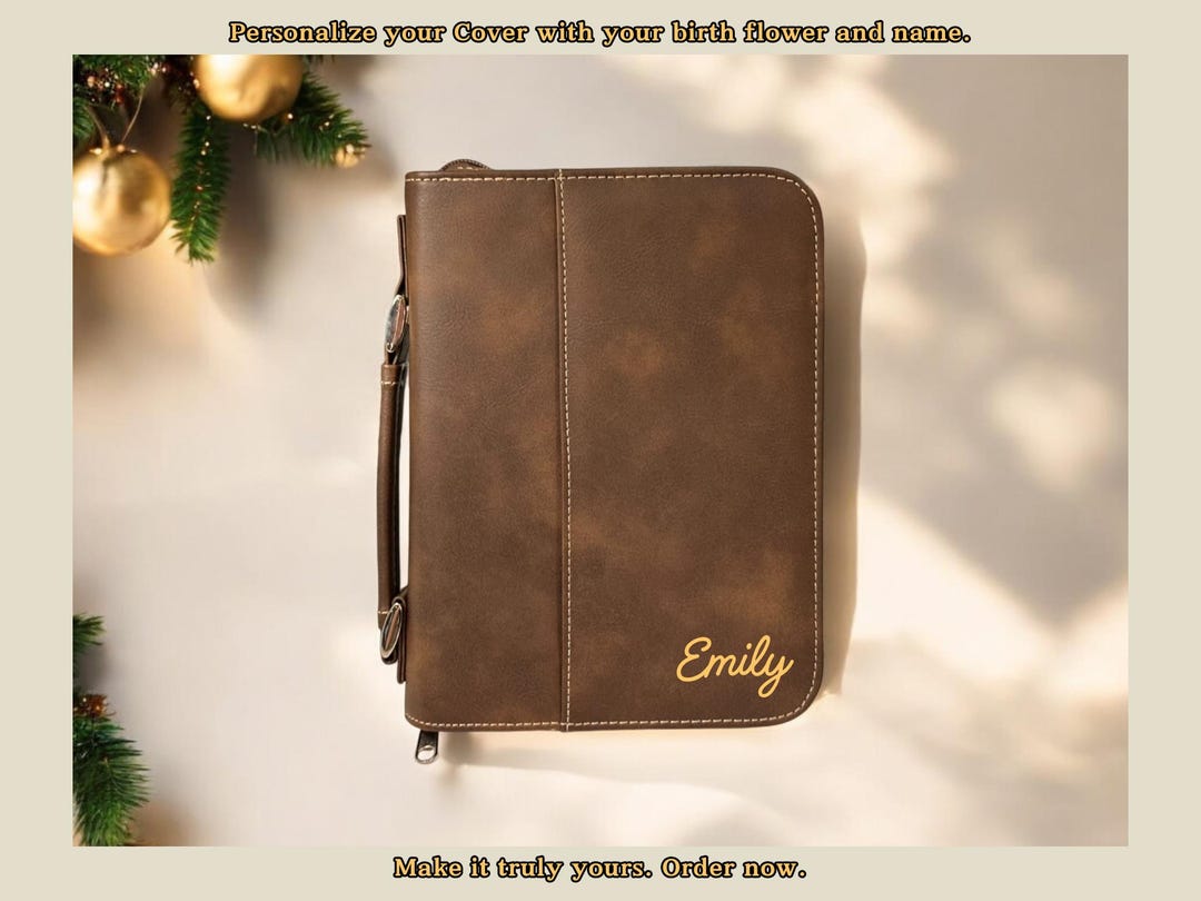 Personalized Faux Leather Bible Cover: Engraved Religious Gift - Etsy