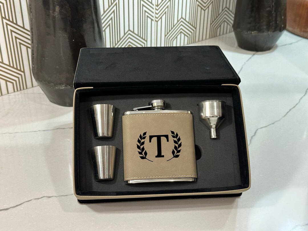 Personalized Flask for Men, Leather Flask, Flask Personalized, Flask ...
