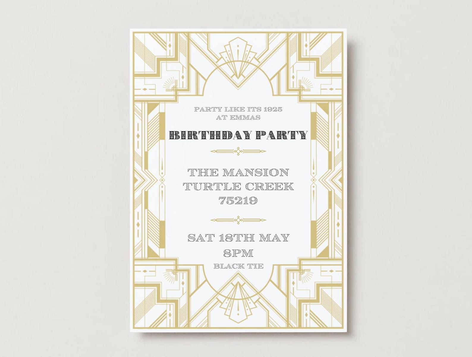Editable Great Gatsby Party Invitation – Customizable 1920s Prohibition ...