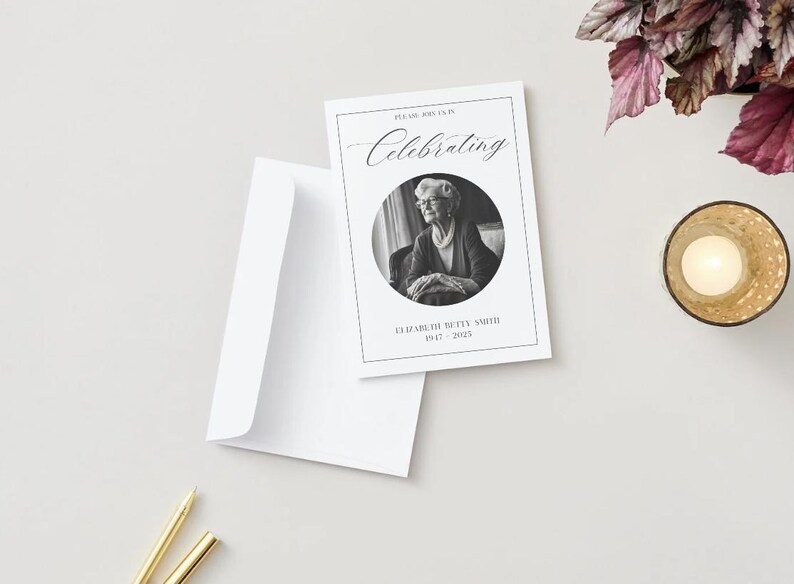 Elegant Digital Funeral Program Template for Celebration of Life, Birth ...