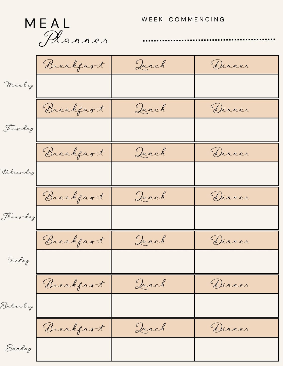 2025 Meal Planner Healthy Eating and Good Habits and New Years ...