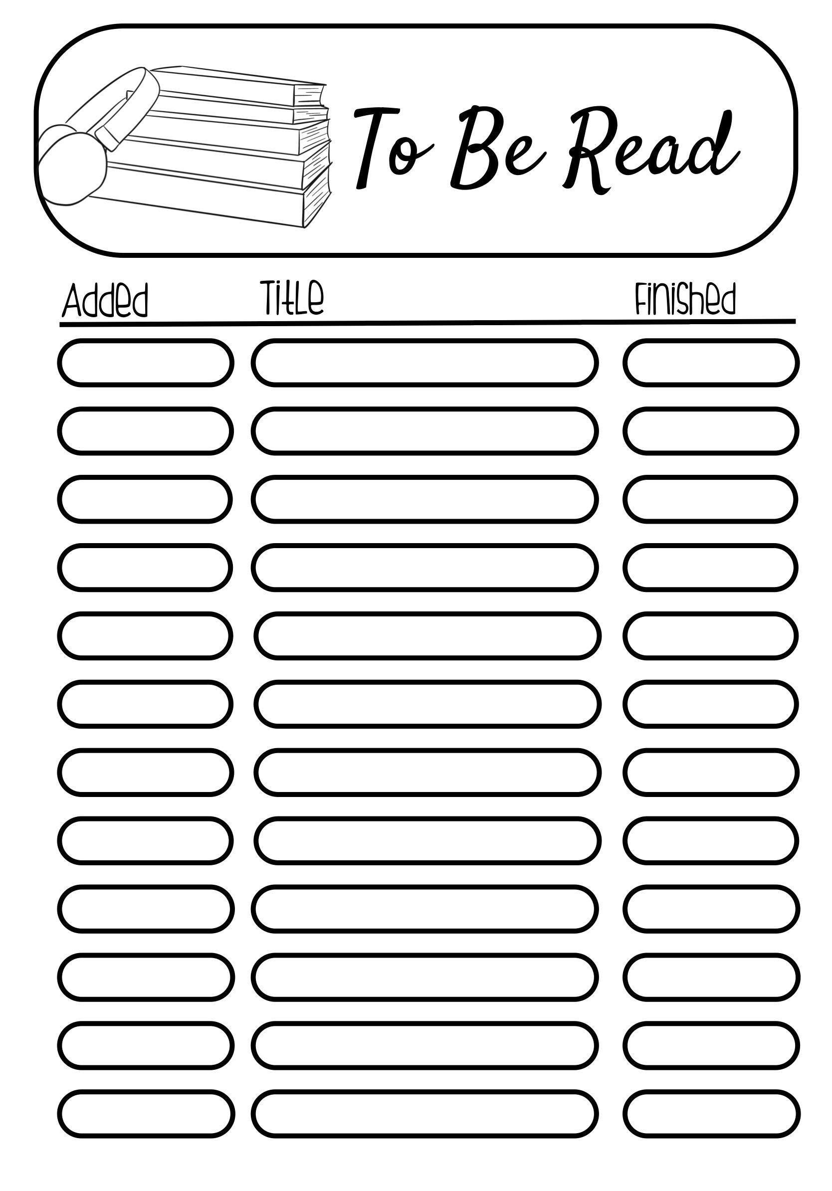Digital To-be-read Planner Template - Etsy