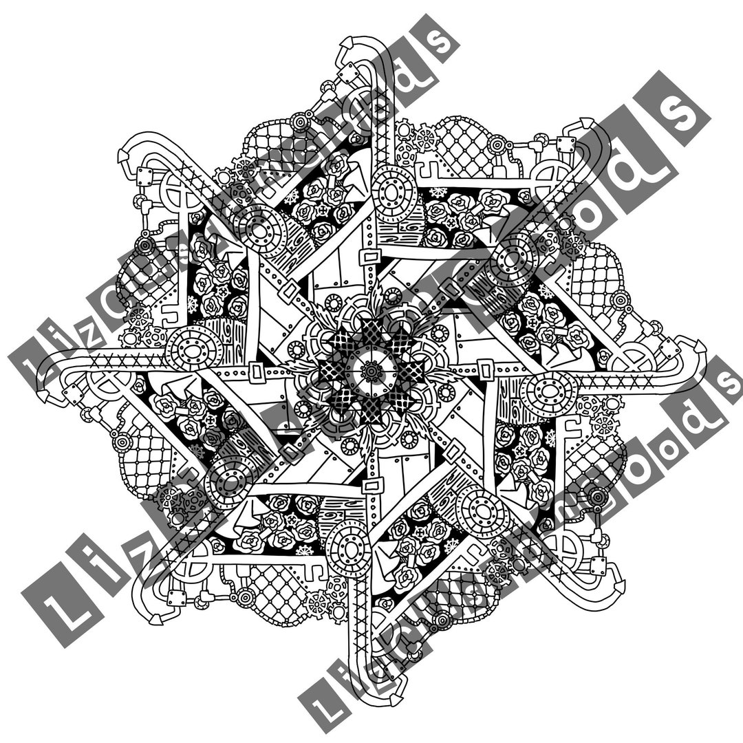 Steampunk Mandala DIGITAL FILE - Etsy