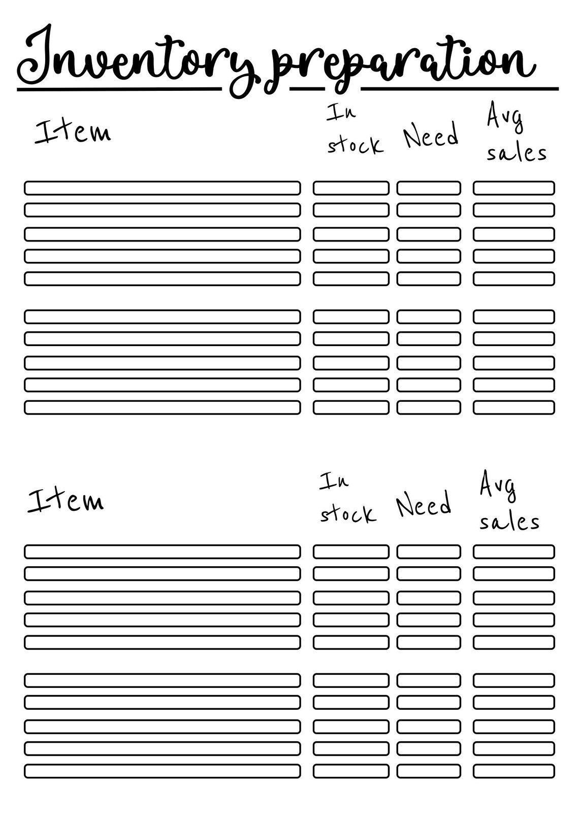 Digital Inventory Tracking Template for Small Business - BUNDLE - Etsy