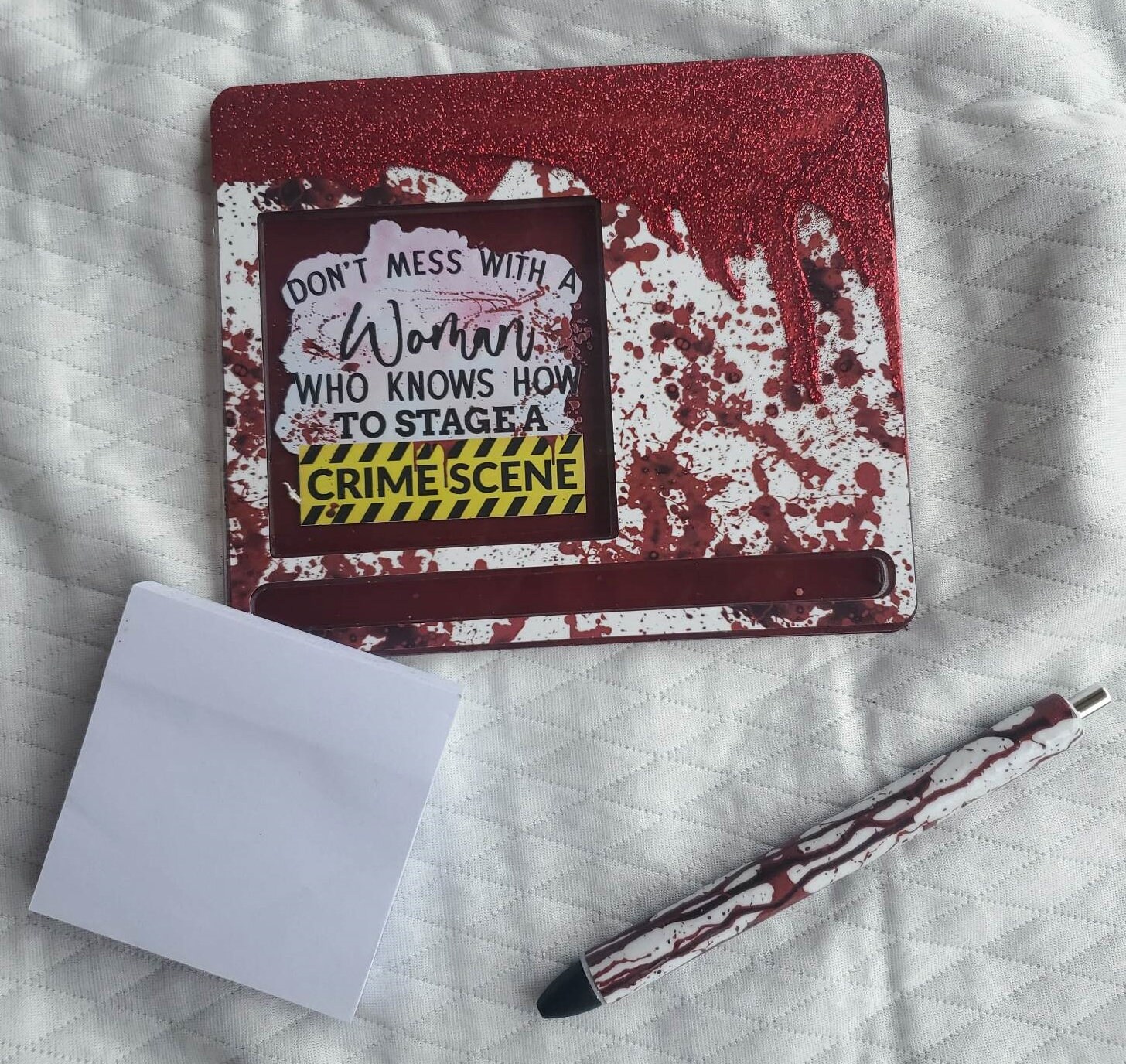 Crime Scene Sticky Note Holder With Pen - Etsy