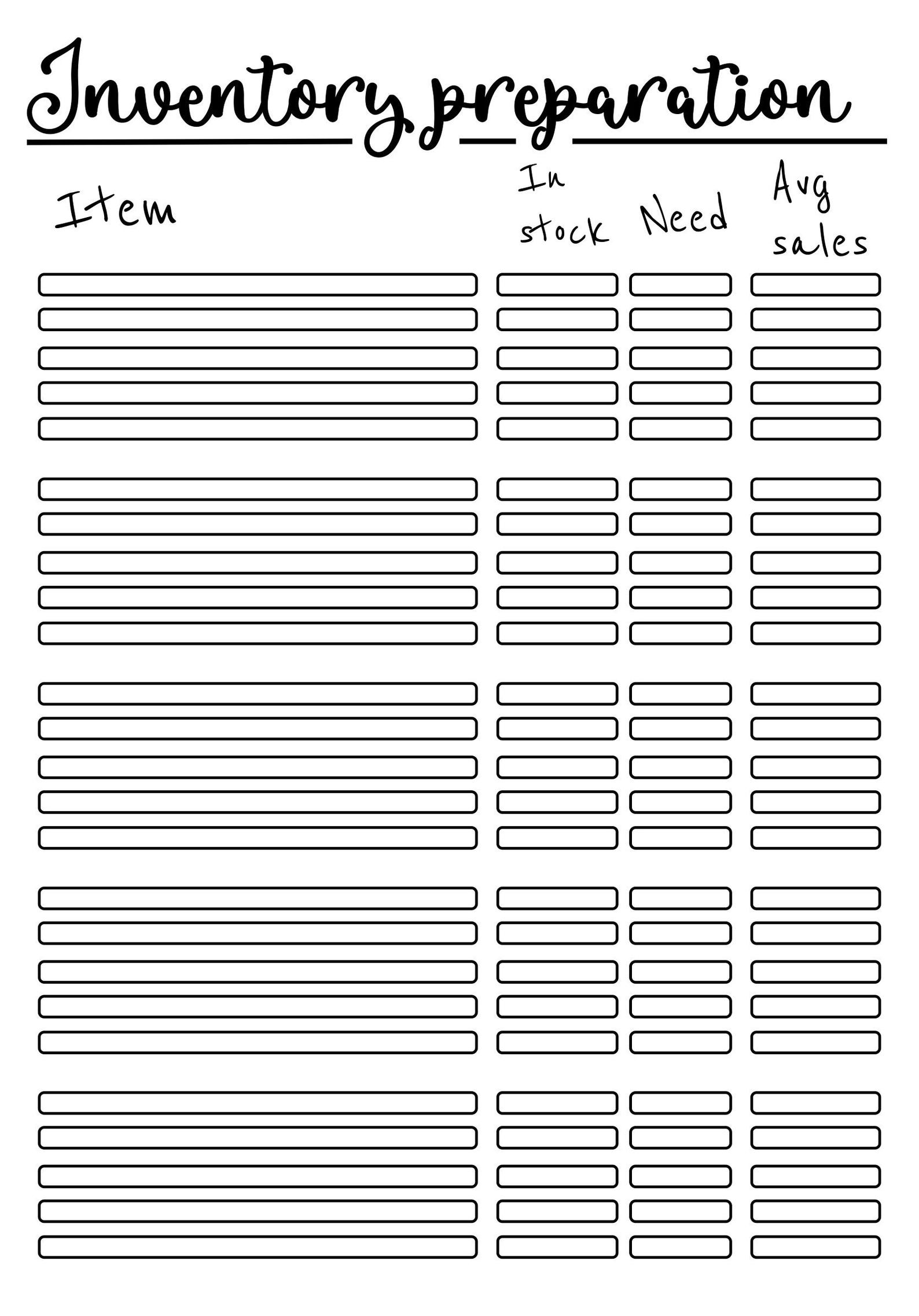Digital Inventory Tracking Template for Small Business - BUNDLE - Etsy