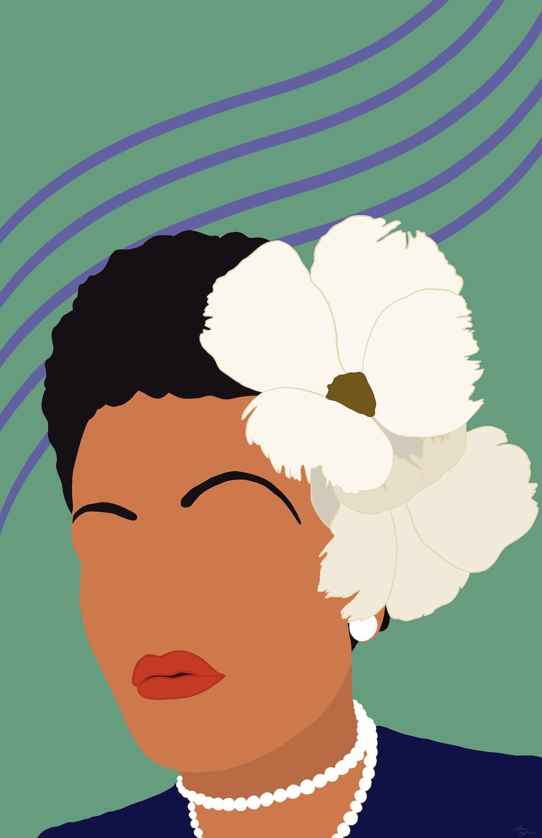 Billie Holiday Color Block Print - Etsy