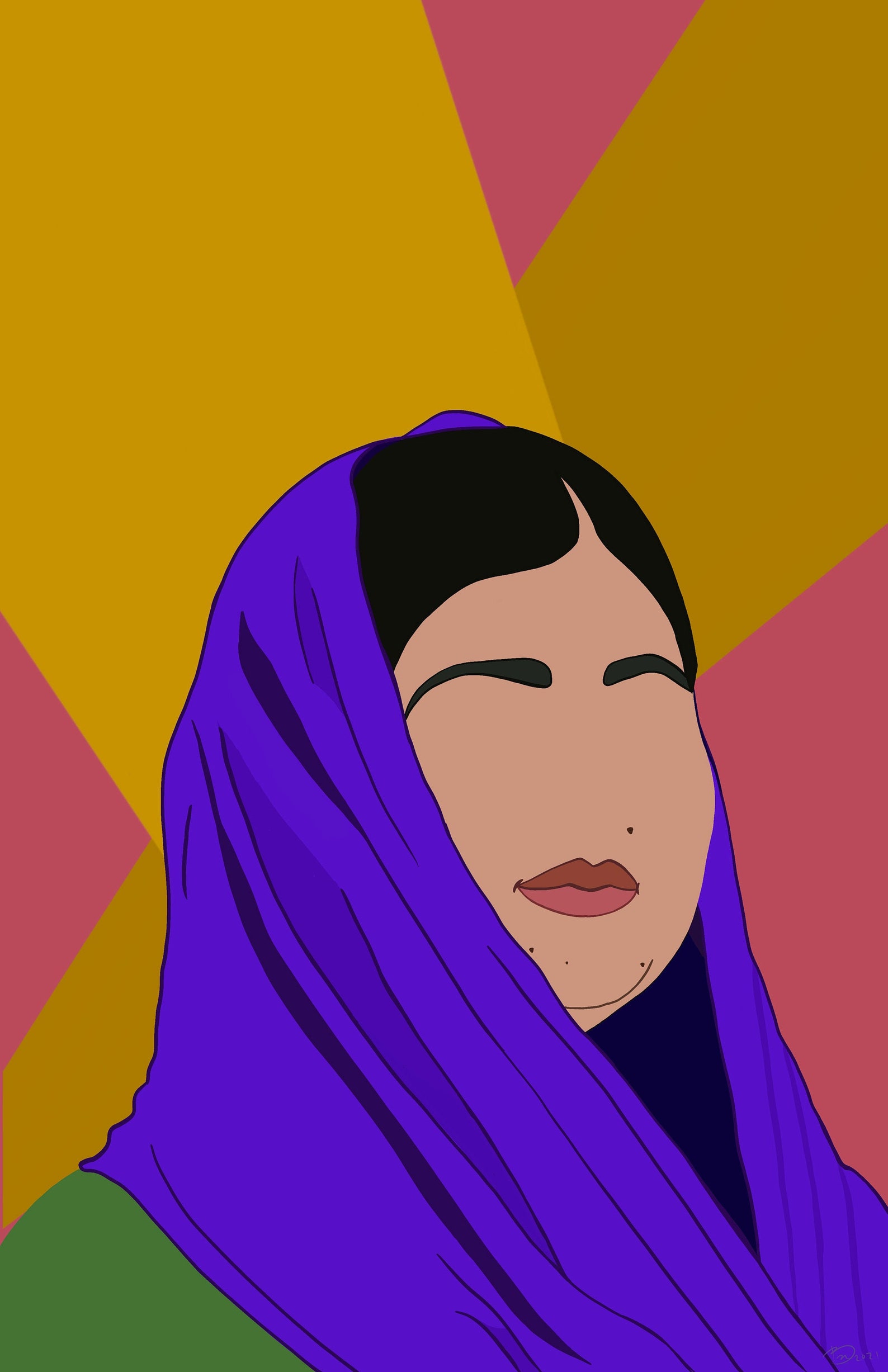 Malala Color Block Print - Etsy