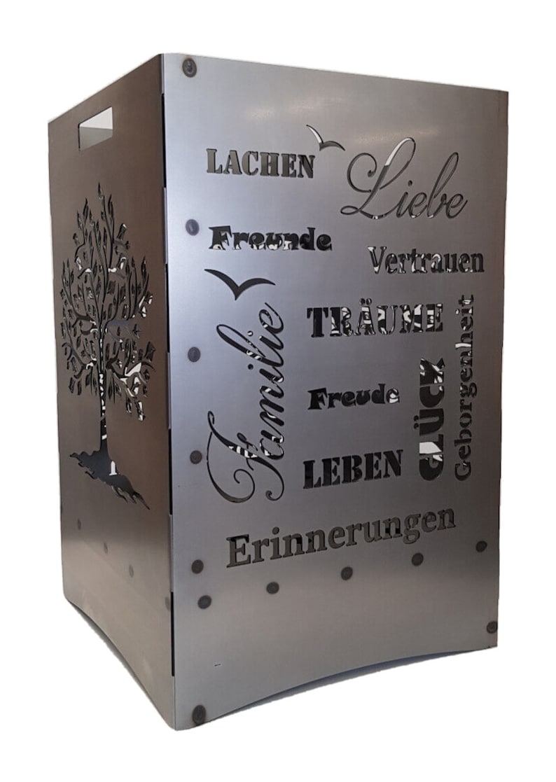 Tree of Life Fire Basket With Ash Drawer, 40x40x60cm, Fire Barrel, Fire ...