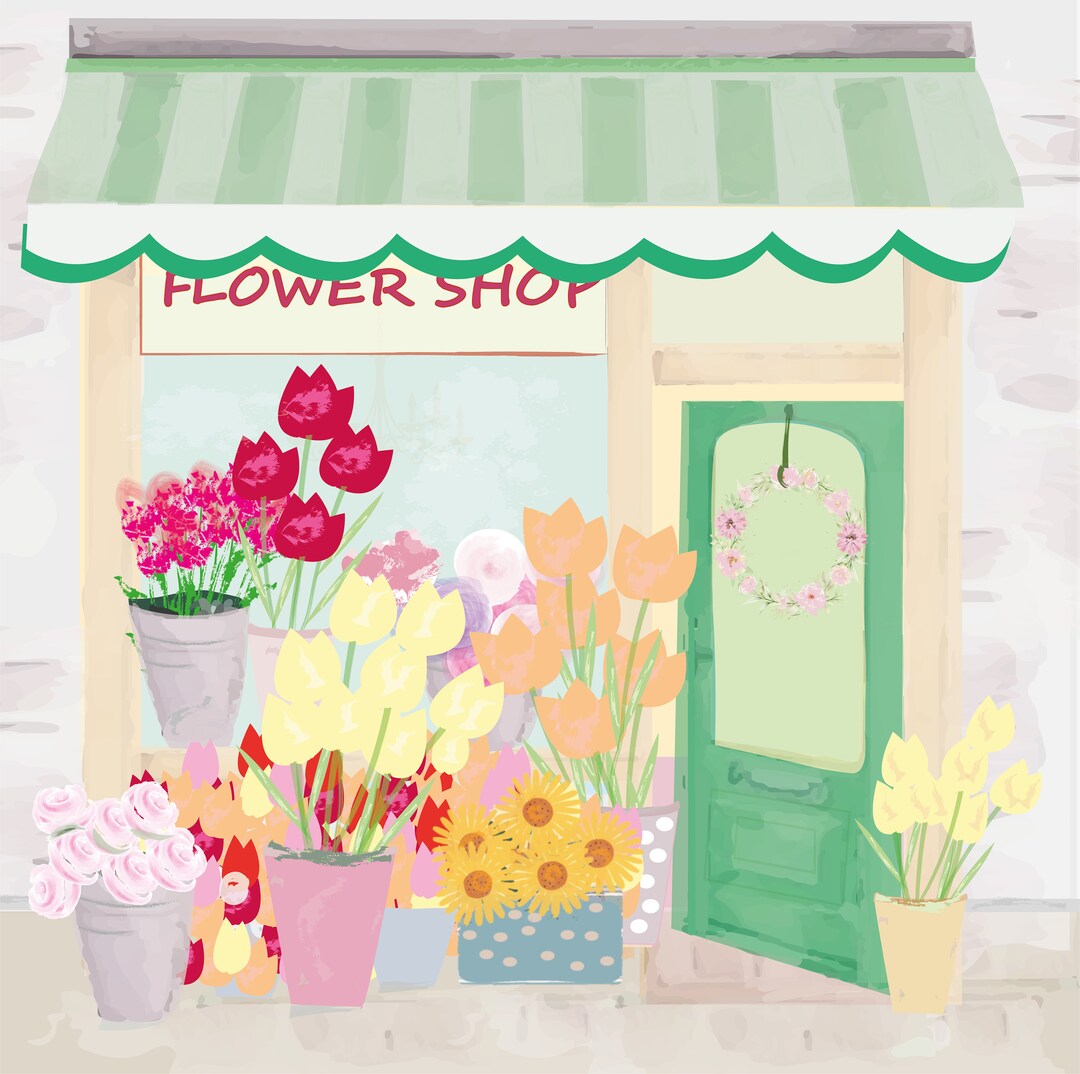 Flower Shop Png Instant Download Digital Flowers Clipart Flower Design ...