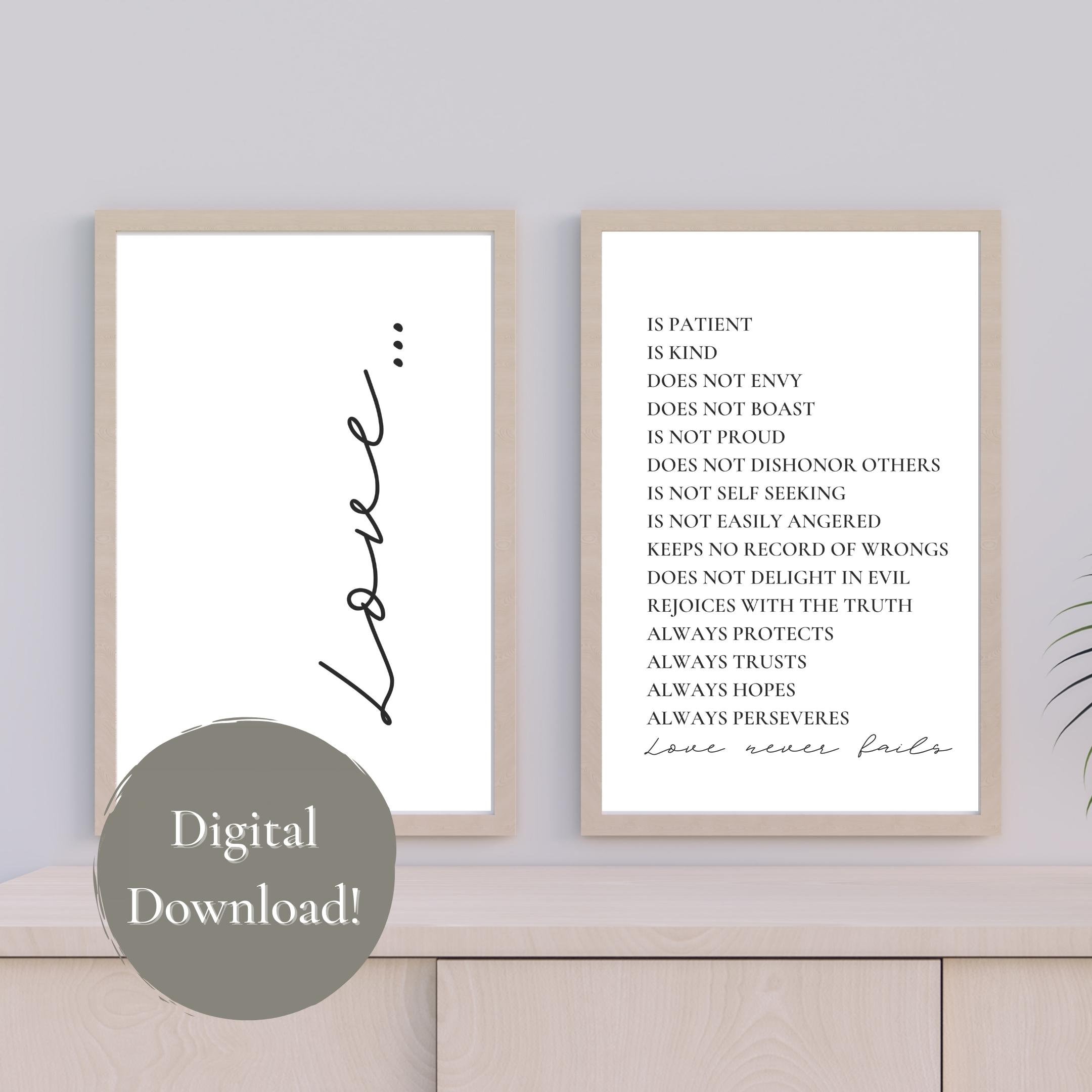LOVE IS 1 Corinthians 13:4-7 Digital Download Printable Wall - Etsy