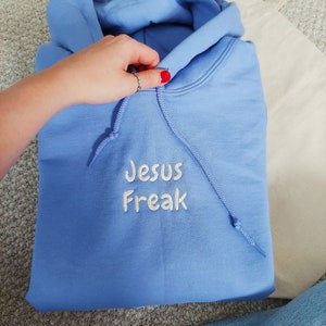 Jesus Freak Embroidered Hoodie Sweatshirt | Matthew 16:24 Christian ...