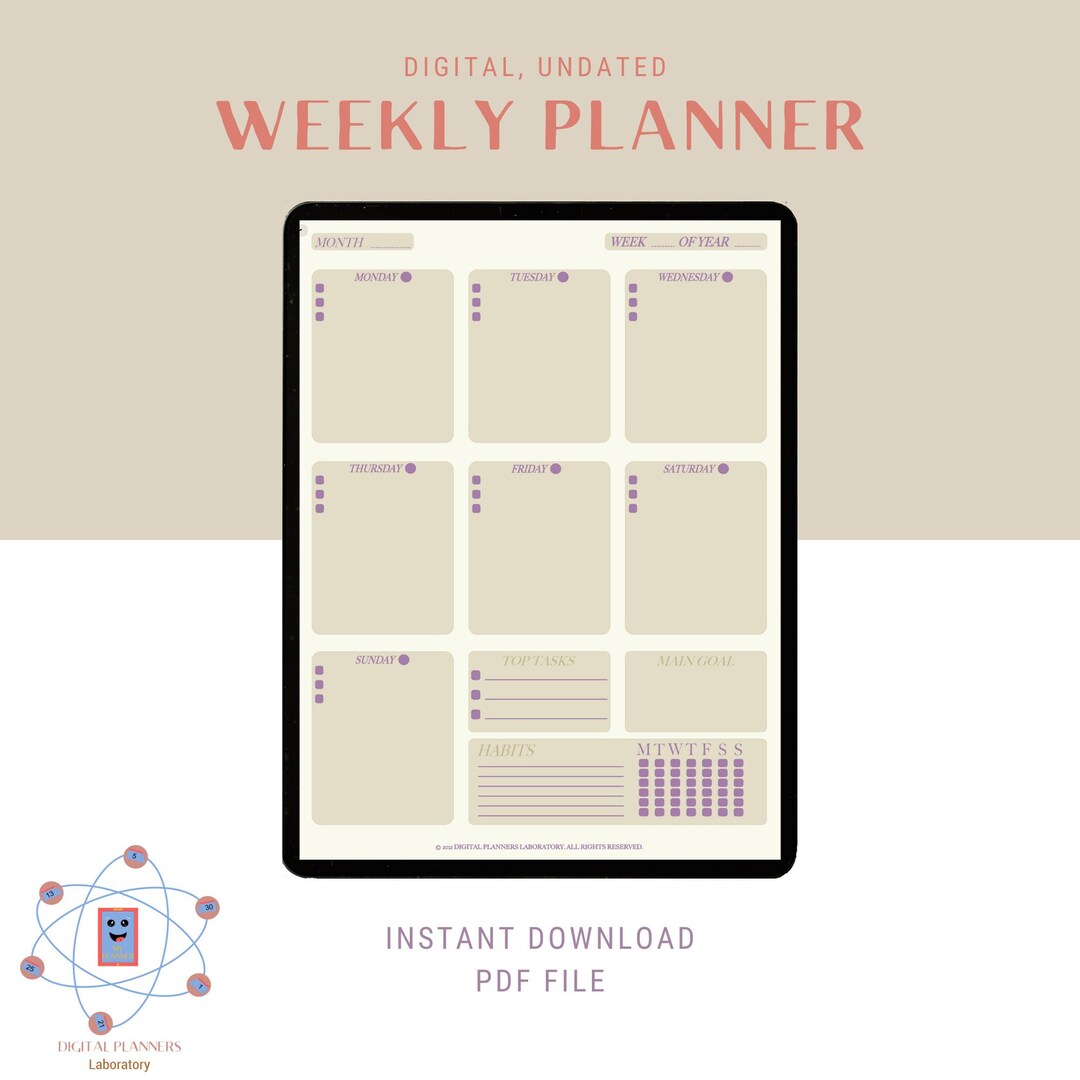 Digital Weekly Planner by Digital Planners Laboratory | iPad Weekly ...