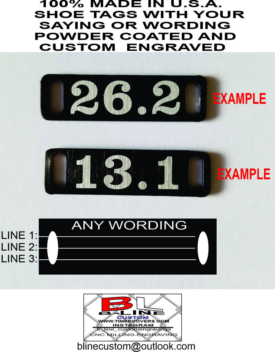 Shoe Tags Custom With Your Wording Made in USA Runners Gear - Etsy