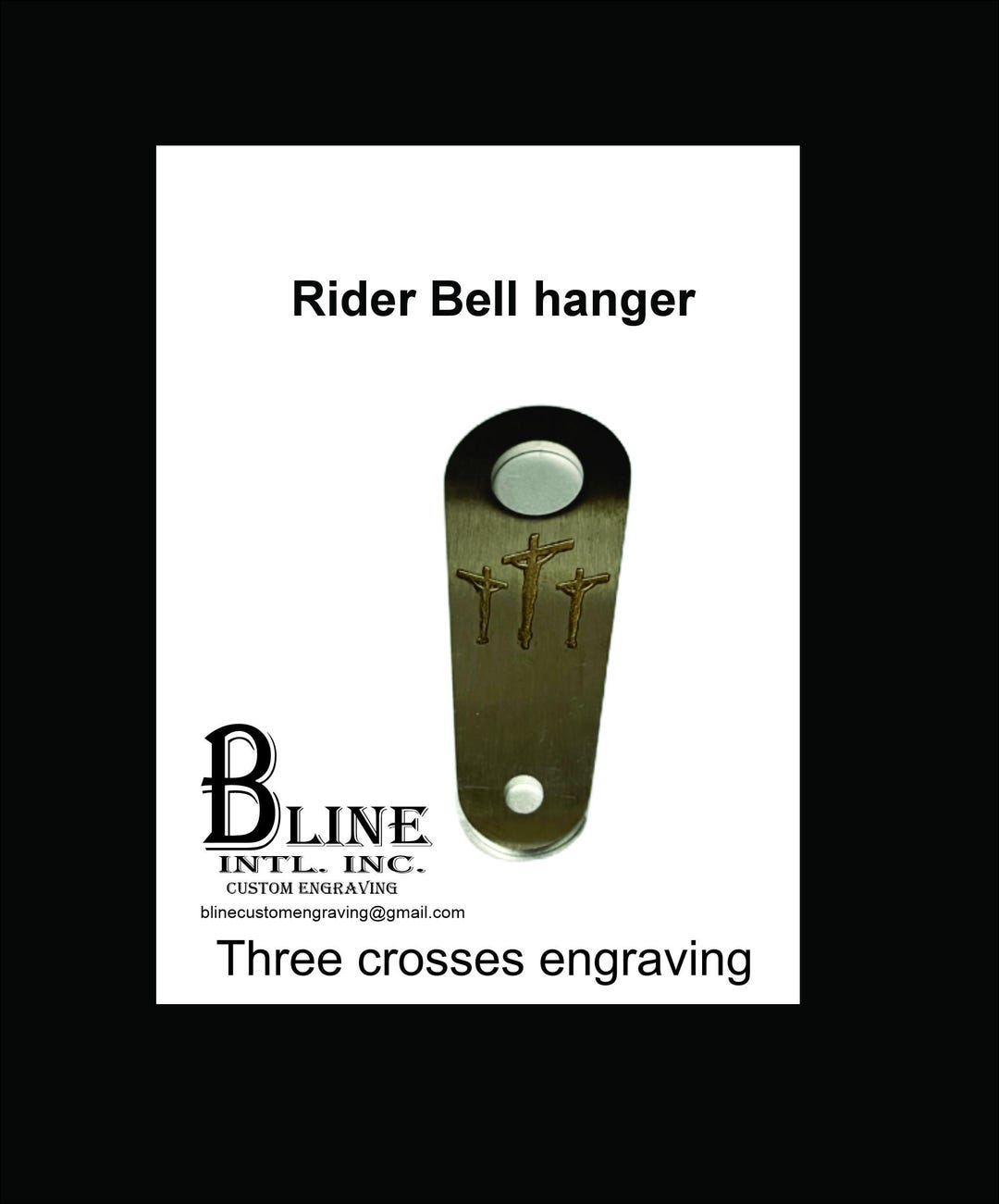 Custom Engraved Rider Bell Hanger: Three Crosses - Etsy