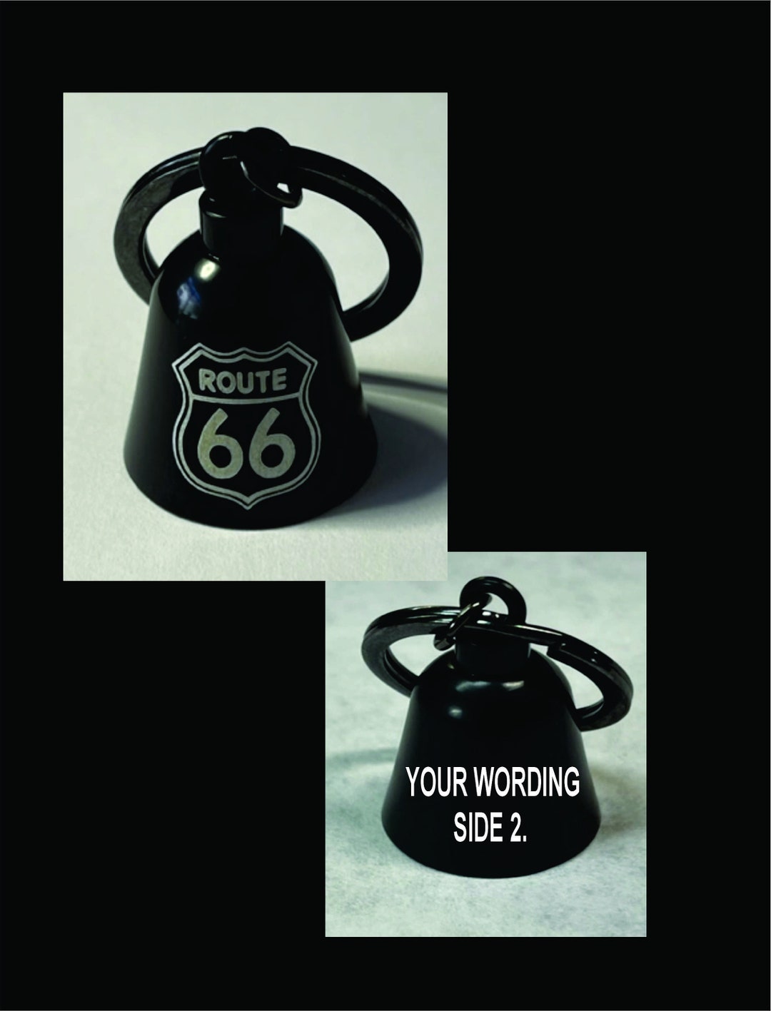 Route 66 Custom Biker Bell, Gremlin Bell, Protector Bell, Engraved With ...