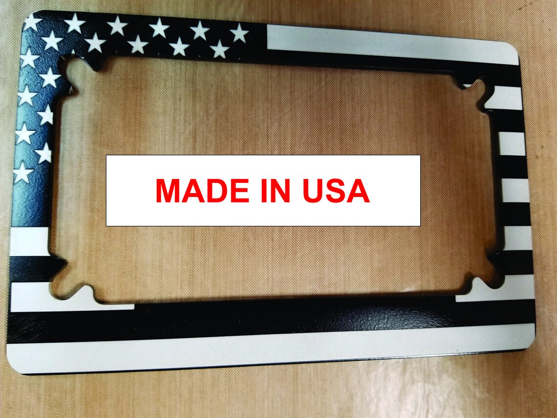 Billet Motorcycle License Plate Frame US Flag - Etsy