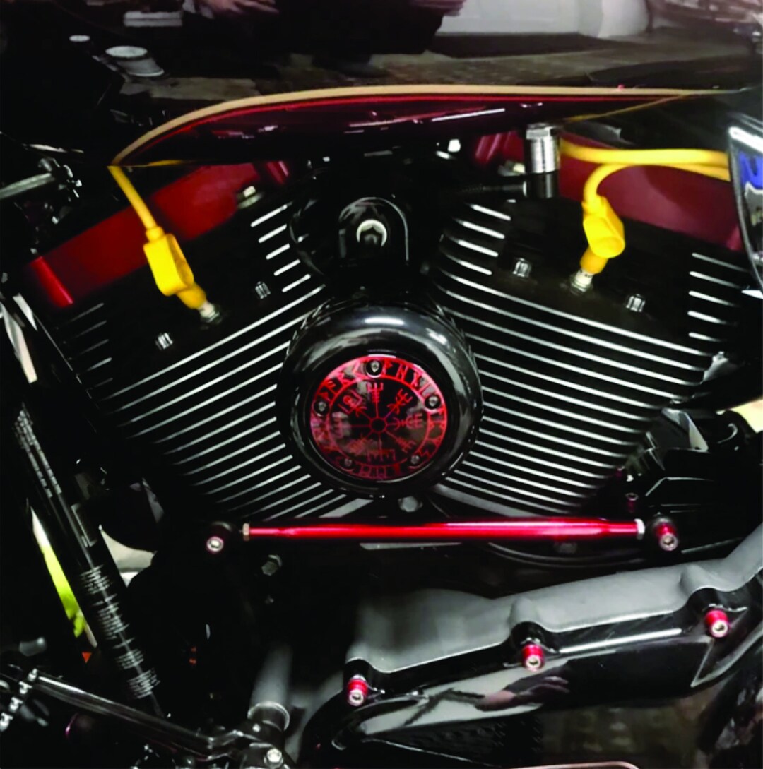 Harley Custom Timer Cover Nordic Compass, Vegvisir, Powder Coated ...