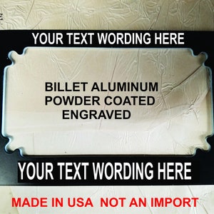 Motorcycle License Plate Frame Custom Wording, Made in Usa - Etsy