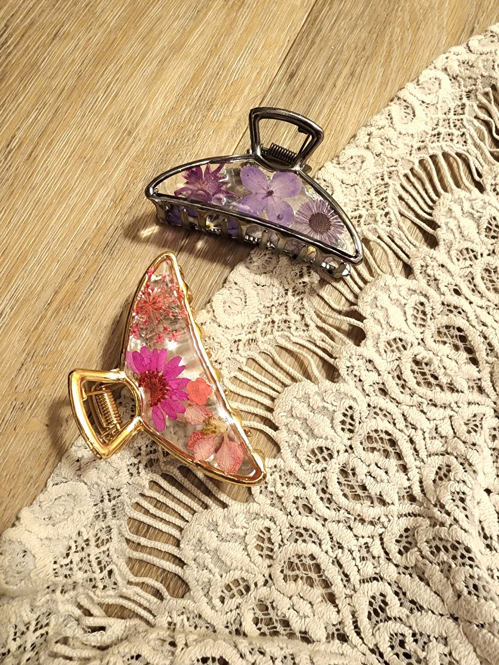 Flower Claw Clip, French Twist Claw, Floral Hair Clip, Flower Hair ...