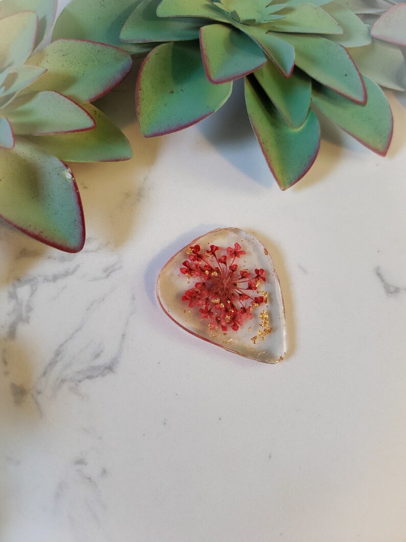 Flower Guitar Pick Handmade Pick Guitar Accessories Gift for Music ...