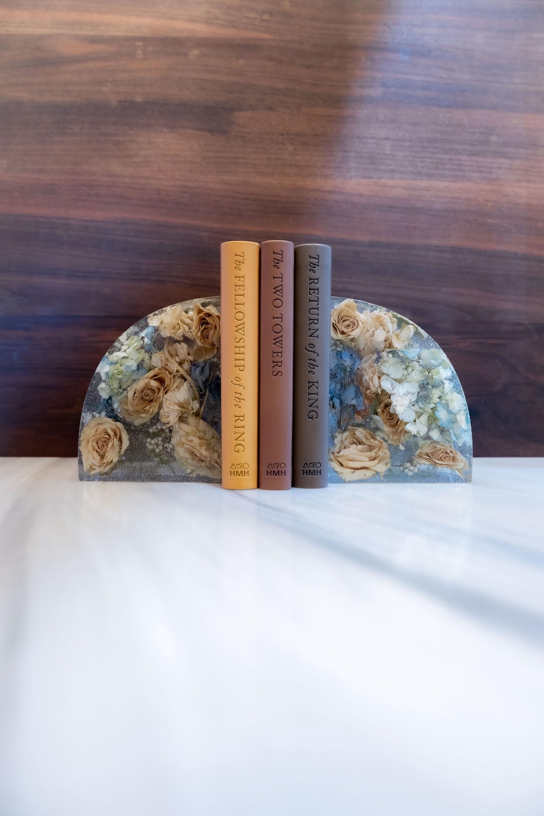 Preserved Wedding Flower Bookends Dried Flower Book Ends Wedding ...