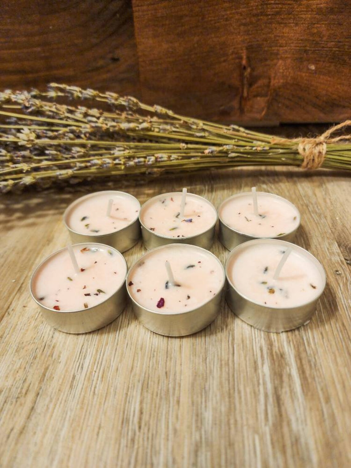 Soy Wax Tealights, Hand Poured Fragrant Essential Oil Candle, Dried ...