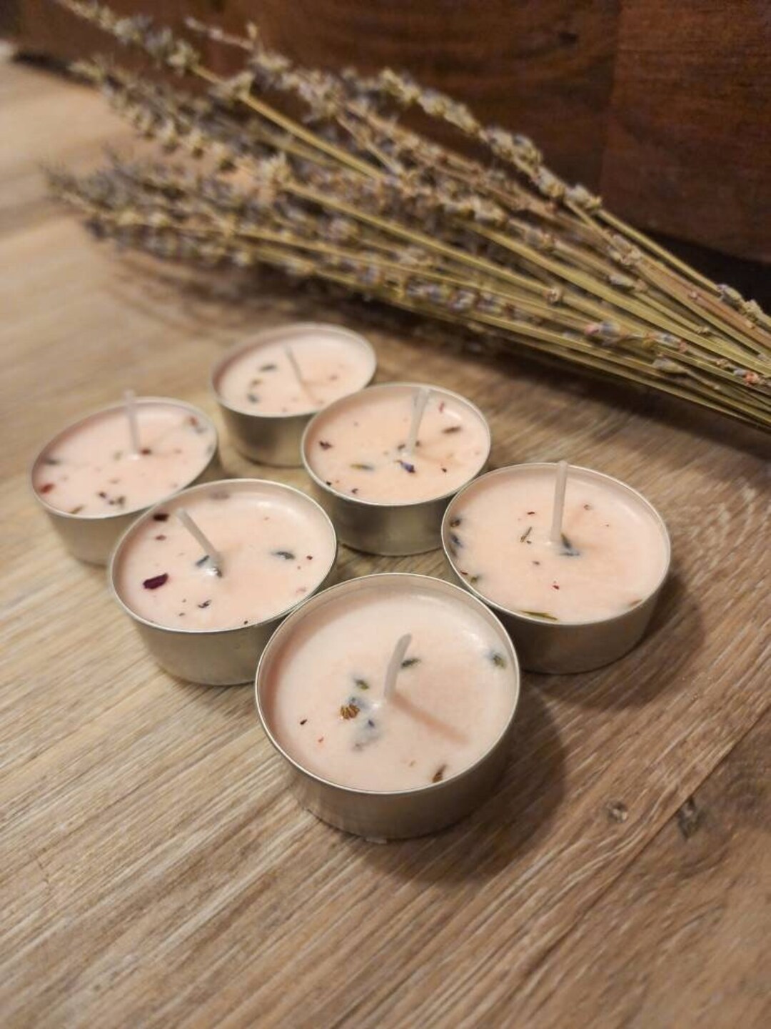 Soy Wax Tealights, Hand Poured Fragrant Essential Oil Candle, Dried ...