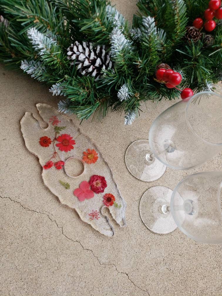 Floral Resin Wine Butler, Champagne Butler, Caddy, Bottle Holder ...