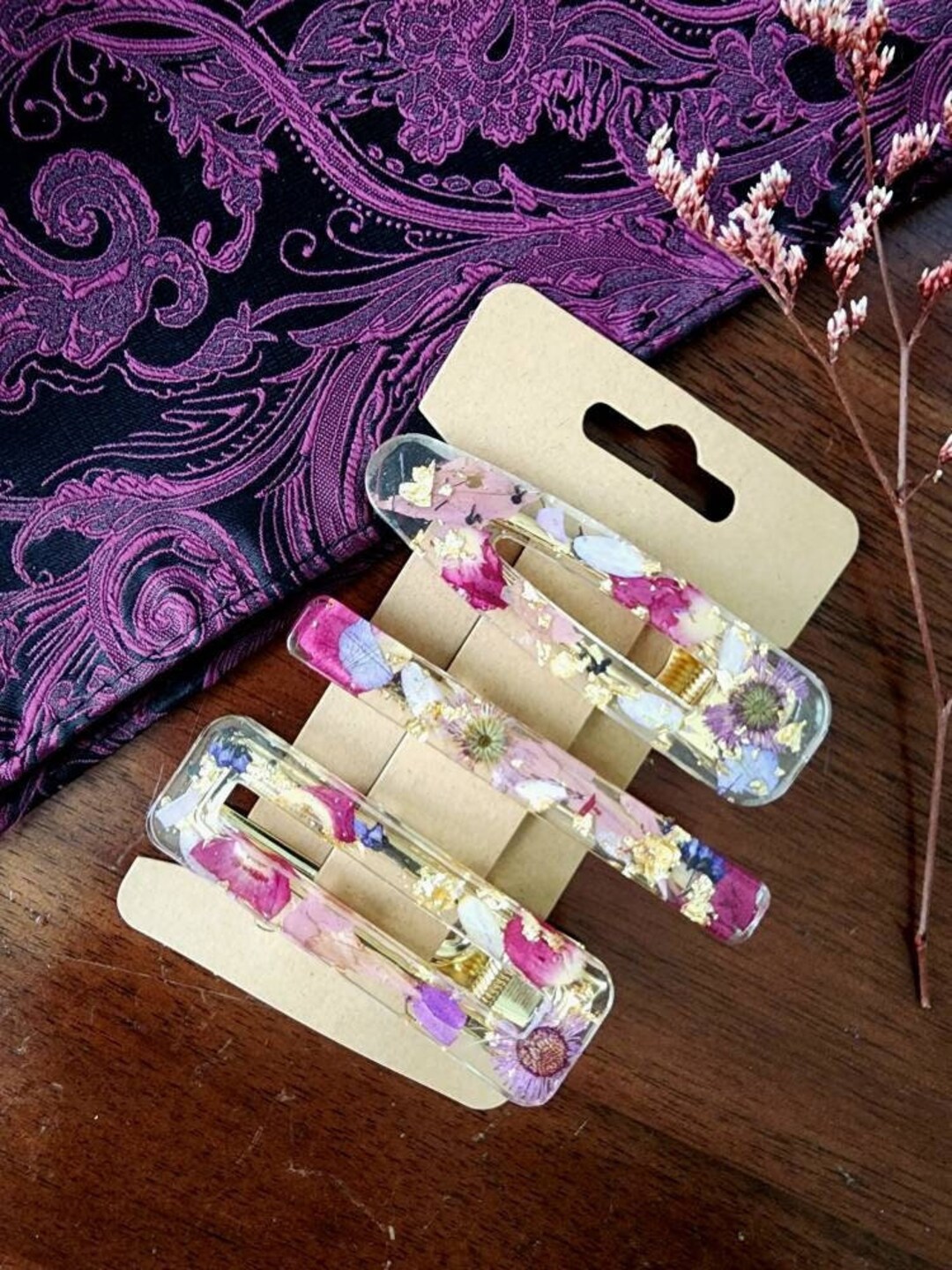 Pressed Flower Resin Hair Clip Floral Hair Barrette Flower - Etsy