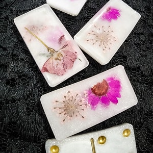 Floral Resin Dominoes, Dried Flowers Domino Set, Game Night, Indoor ...