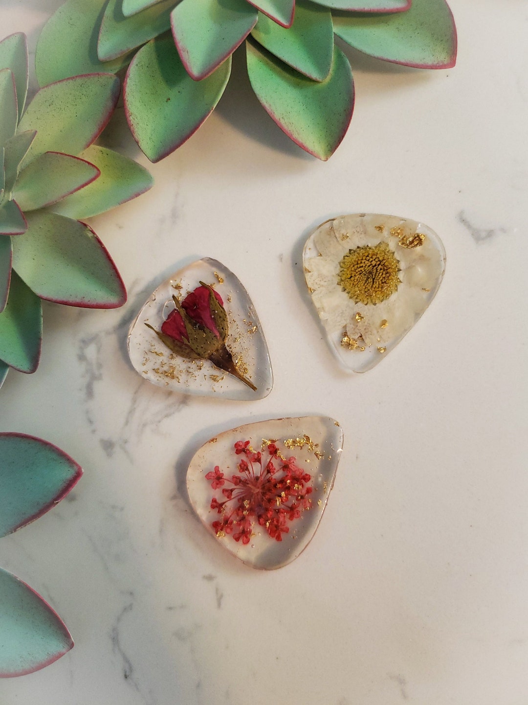 Flower Guitar Pick Handmade Pick Guitar Accessories Gift for Music ...