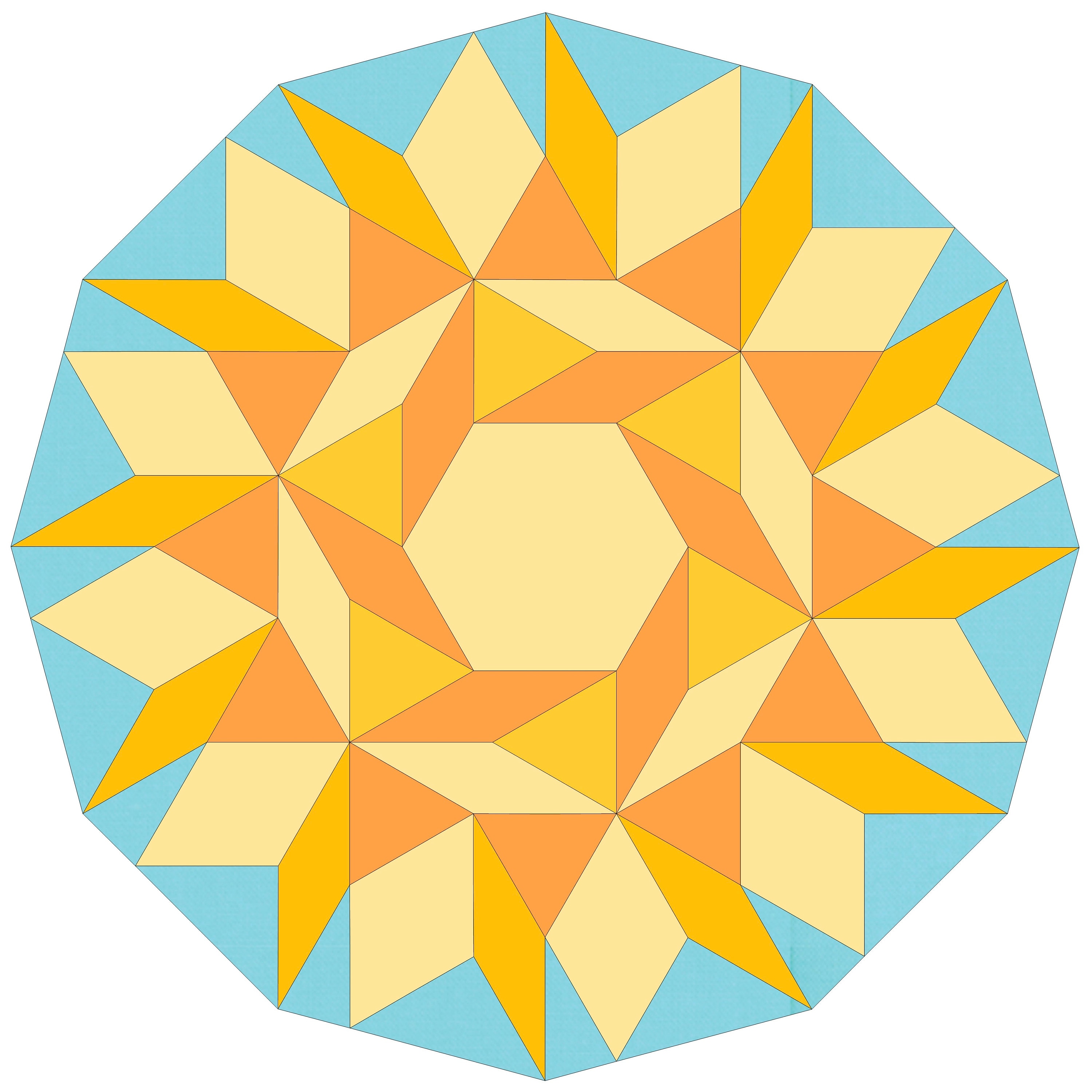 Sunburst 12” Quilt Block PDF Pattern - Etsy UK