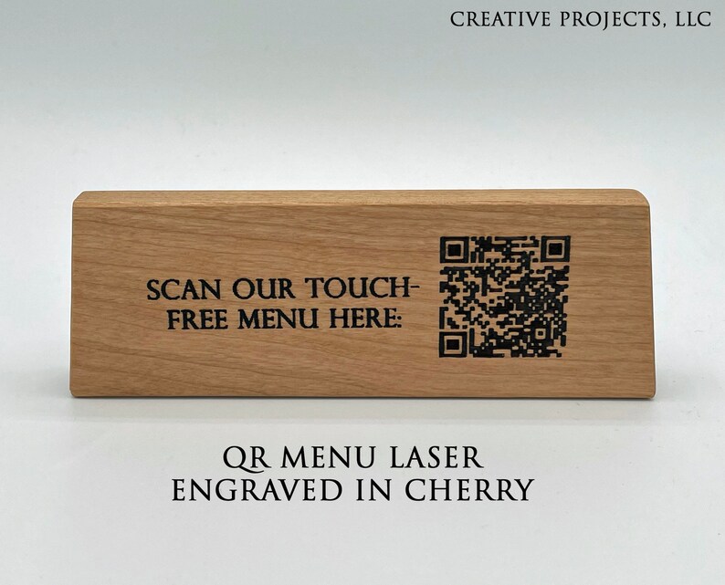 Custom Wood QR Code Menus for Your Restaurant Tables, Links to Your ...