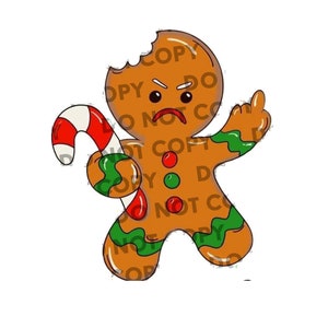 Angry Gingerbread Man Ready to Press Sublimation Heat Transfer - Etsy