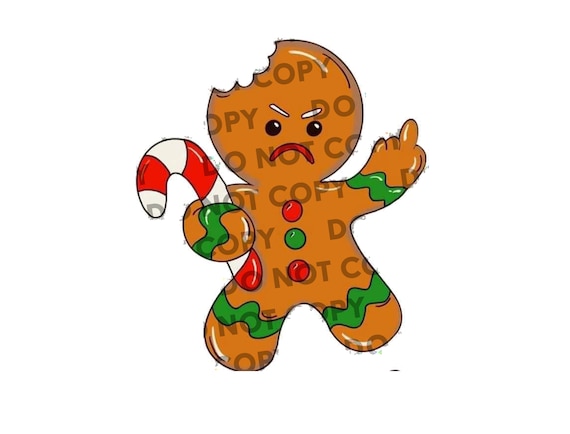 Angry Gingerbread Man Ready to Press Sublimation Heat Transfer | Etsy