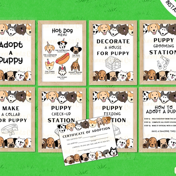 Puppy Party Bundle, Adopt a Puppy, Dog Adoption Birthday Party, Dog ...
