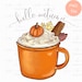 Set of 2 Fall Coffee Png/hello Autumn Png/cute Fall Drinks Png ...
